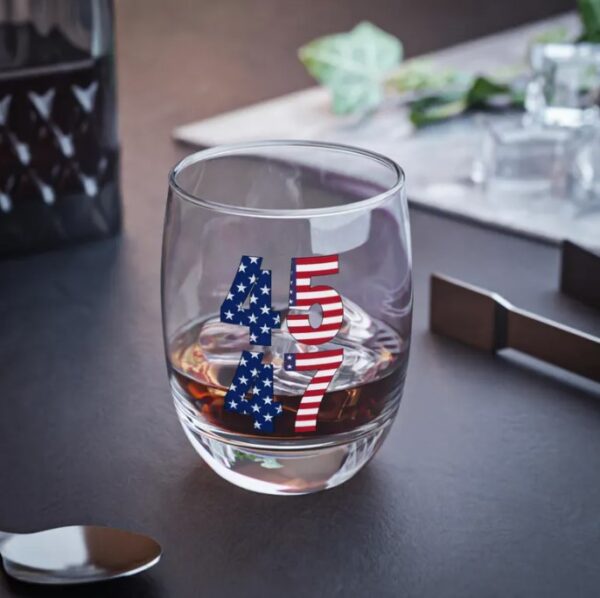 Donald Trump Whiskey Glass, 47th President Bourbon Glasses