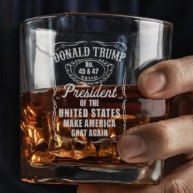 Donald Trump Whiskey Glass, 47th President Bourbon Glasses