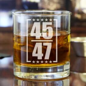 Donald Trump Whiskey Glass, 47th President Bourbon Glasses