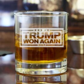 Donald Trump Whiskey Glass, 47th President Bourbon Glasses