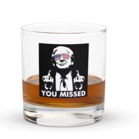 Donald Trump Whiskey Glass, 47th President Bourbon Glasses
