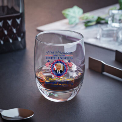 Donald Trump Whiskey Glass, 47th President Bourbon Glasses