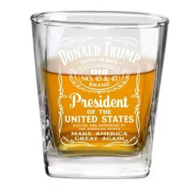 Donald Trump Whiskey Glass, 47th President Bourbon Glasses
