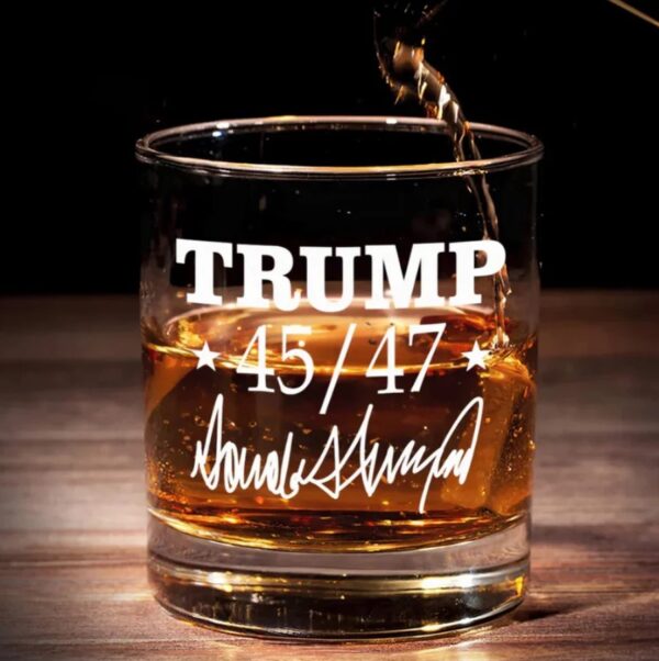 Donald Trump Whiskey Glass, 47th President Bourbon Glasses