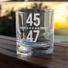 Donald Trump Whiskey Glass, 47th President Bourbon Glasses